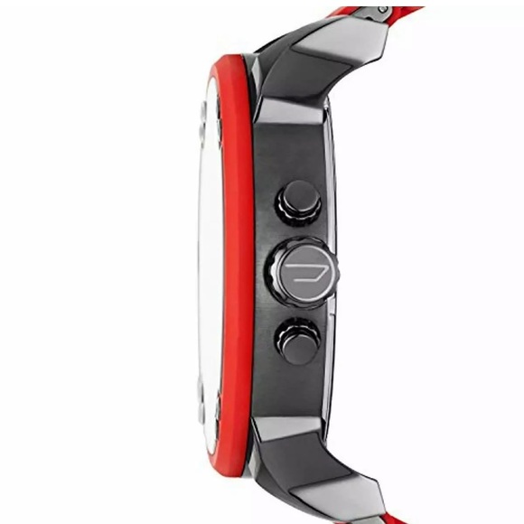 Diesel | Accessories | Diesel Mens Red Silicone Stainless Steel Watch ...